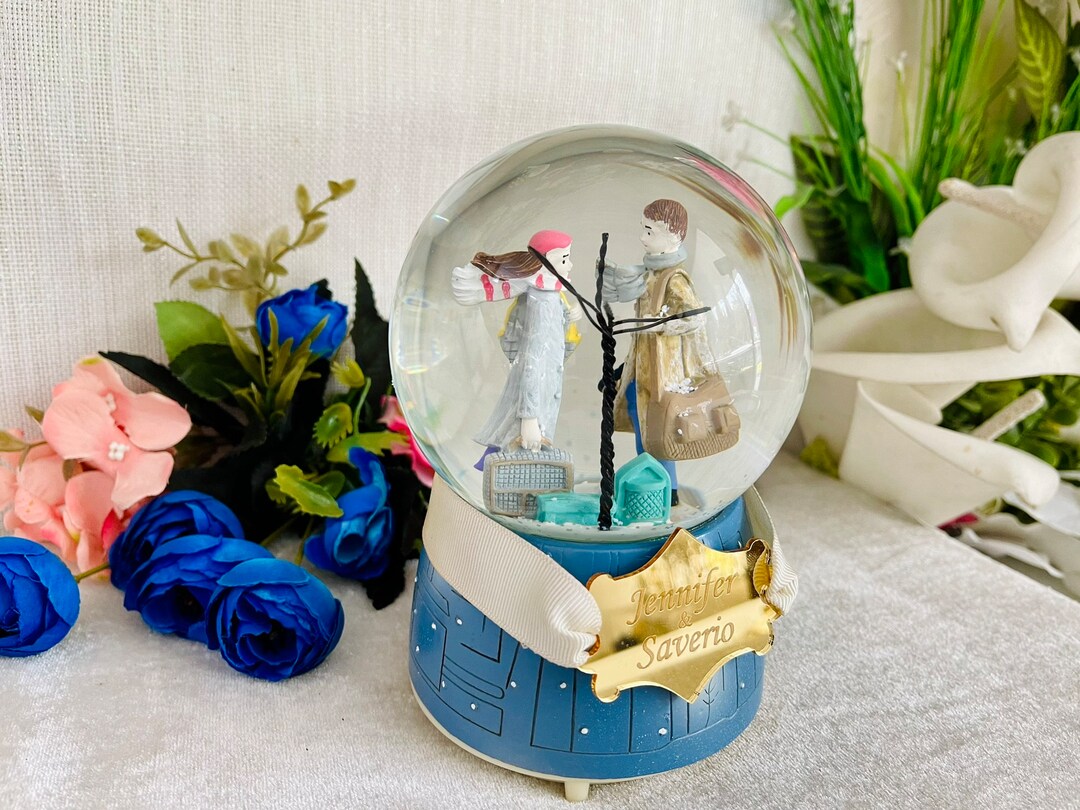 Personalized Snow Globe: Valentine's Day Music Box Night Light Gift - Etsy