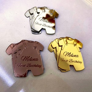 Personalized Acrylic Mirror Romper Tag: Baby Shower Favors - Etsy