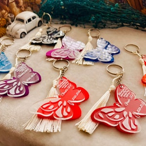 Customizable Acrylic Butterfly Keychain | Transparent Colored Acrylic ...