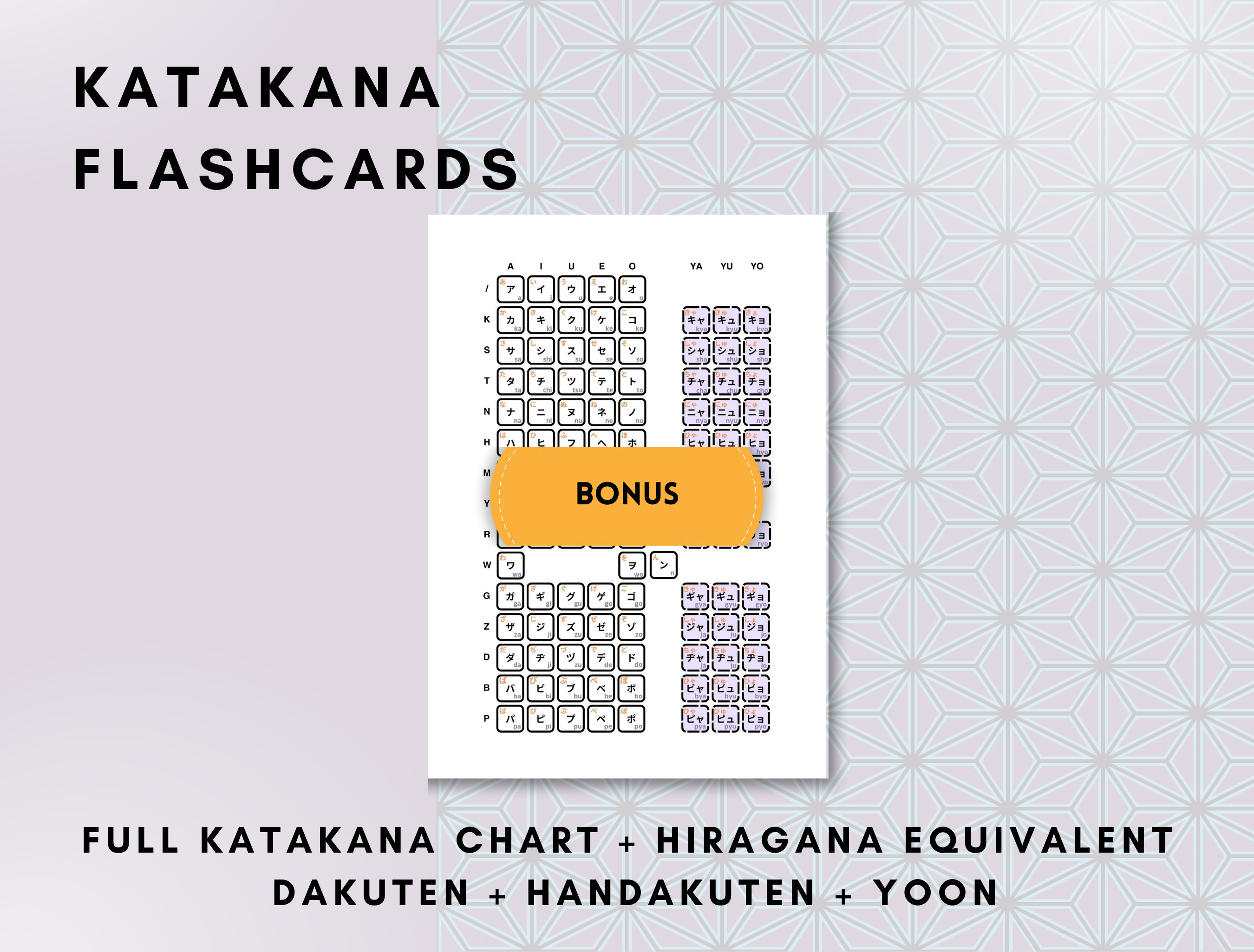 Katakana Flashcards, Learn Japanese Alphabets for Beginners - Etsy