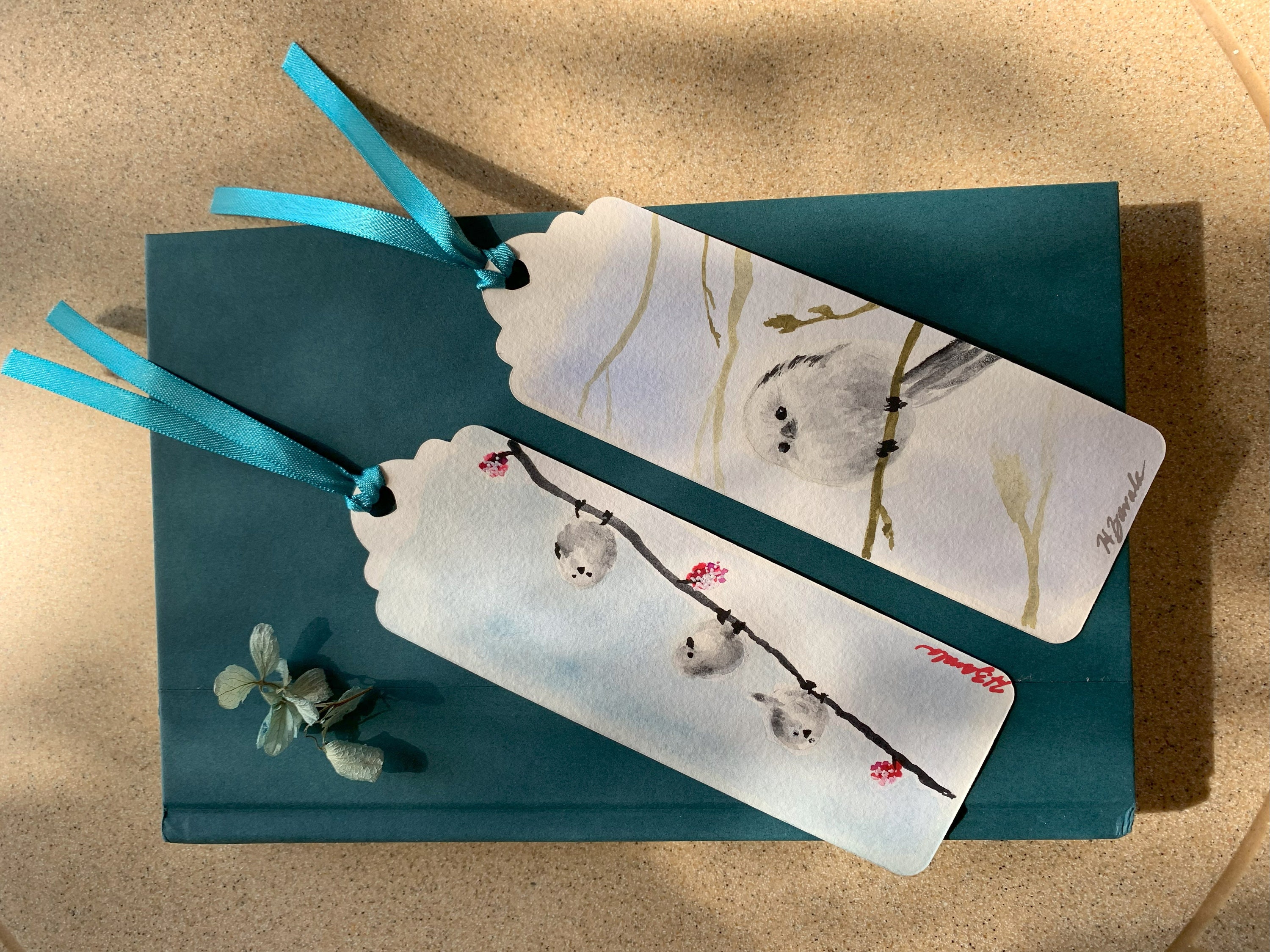 Cute Birds Watercolor Original Bookmarks - Etsy