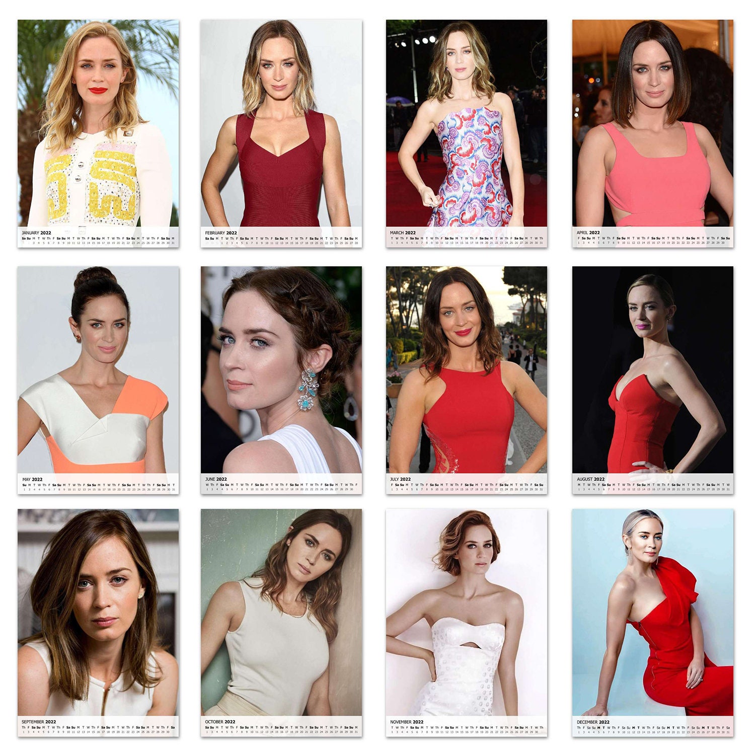 Sexy Emily Blunt 2022 23 Wall Calendar Personalised Etsy Uk