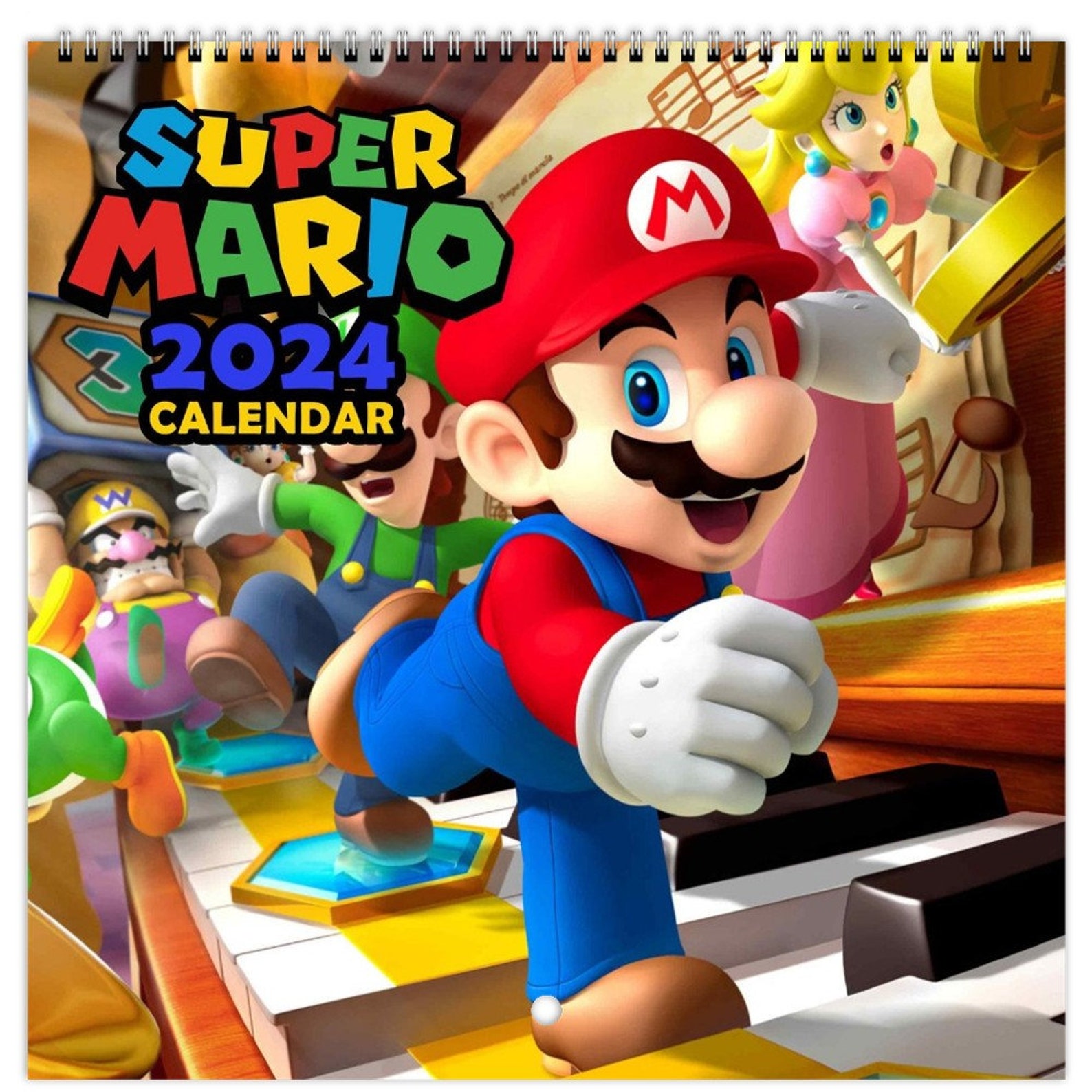 Super Mario Personalised 2024 Large Wall Calendar 12 Month Planner ...