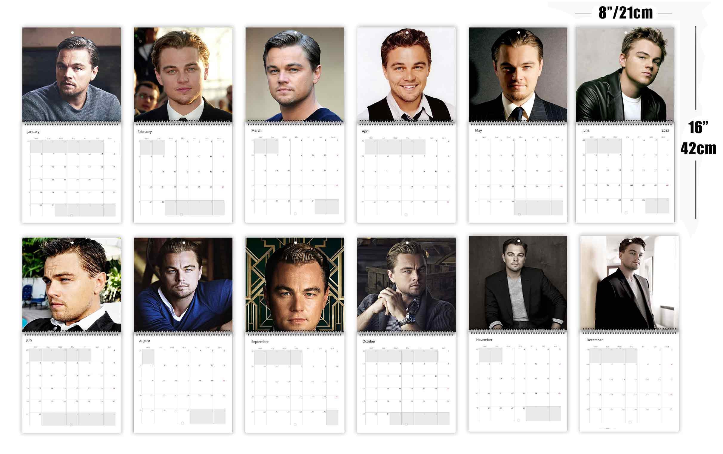 Leonardo Dicaprio Personalised 2024 Large Wall Calendar 12 Month
