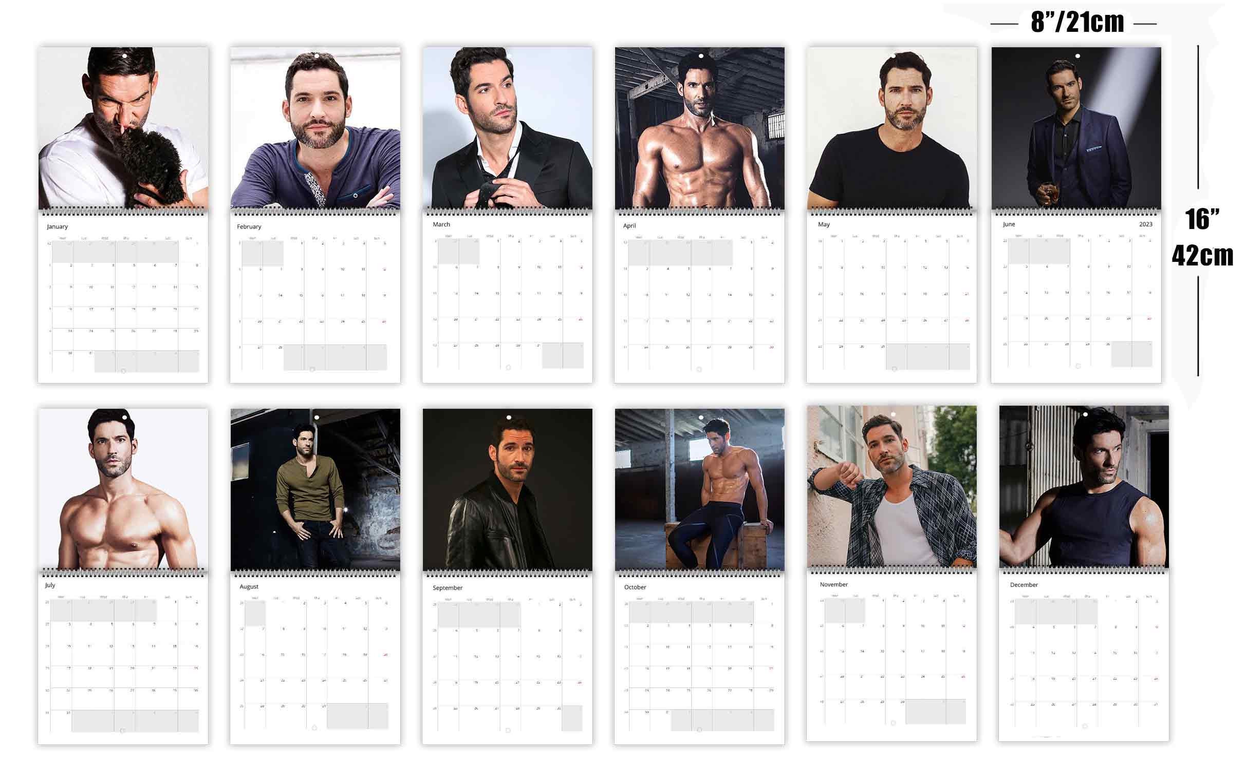 Tom Ellis Personalsied 2024 Large Wall Calendar 12 Month Planner Dates ...
