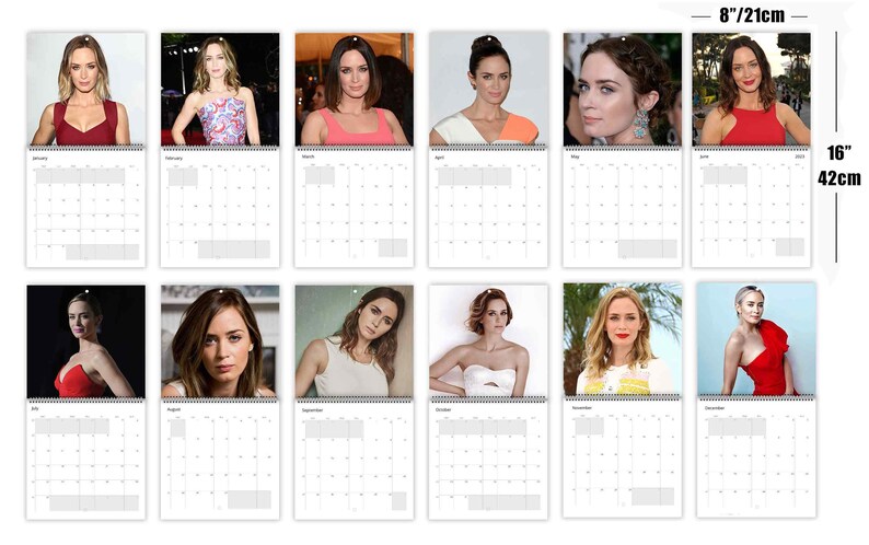 Emily Blunt Personalised 2024 Large Wall Calendar 12 Month Planner ...