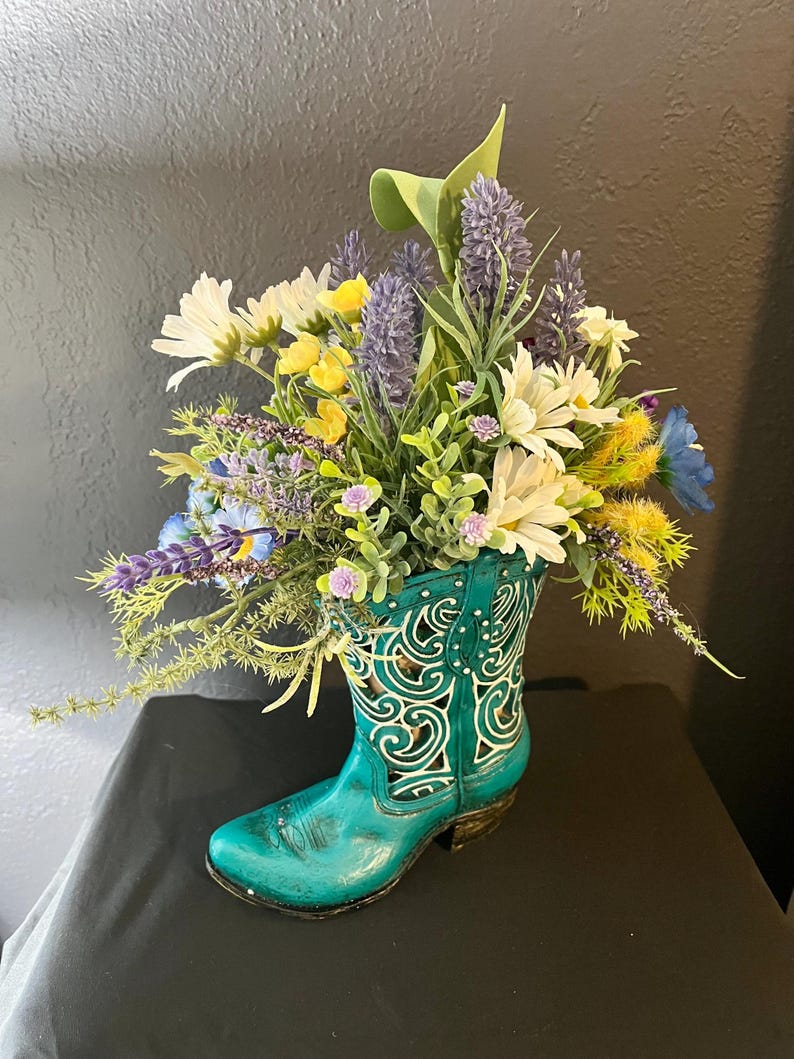 Cowboy Boot Floral Arrangements. - Etsy