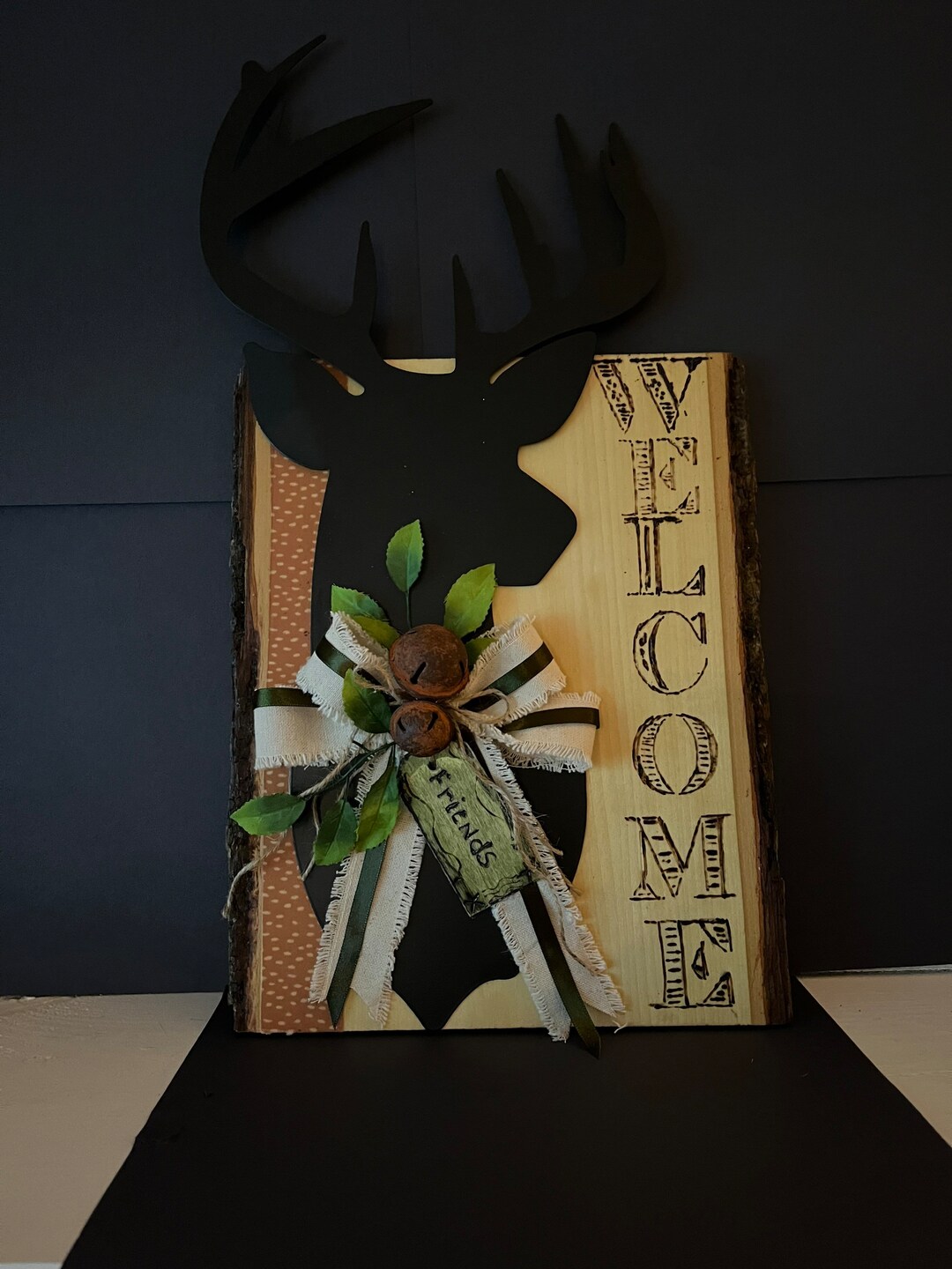 Welcome Deer Head Sign - Etsy