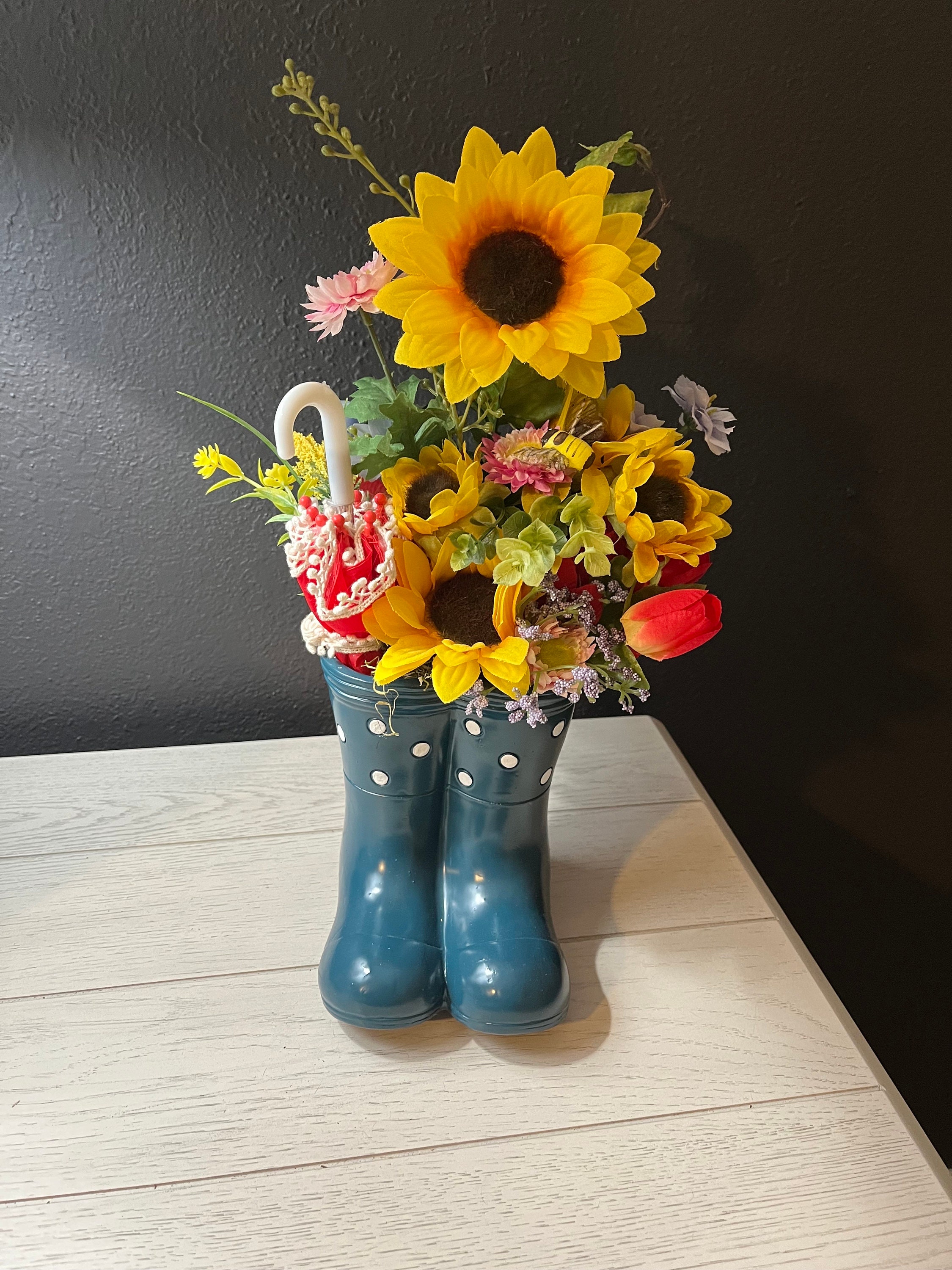 Flower Filled Rain Boots - Etsy
