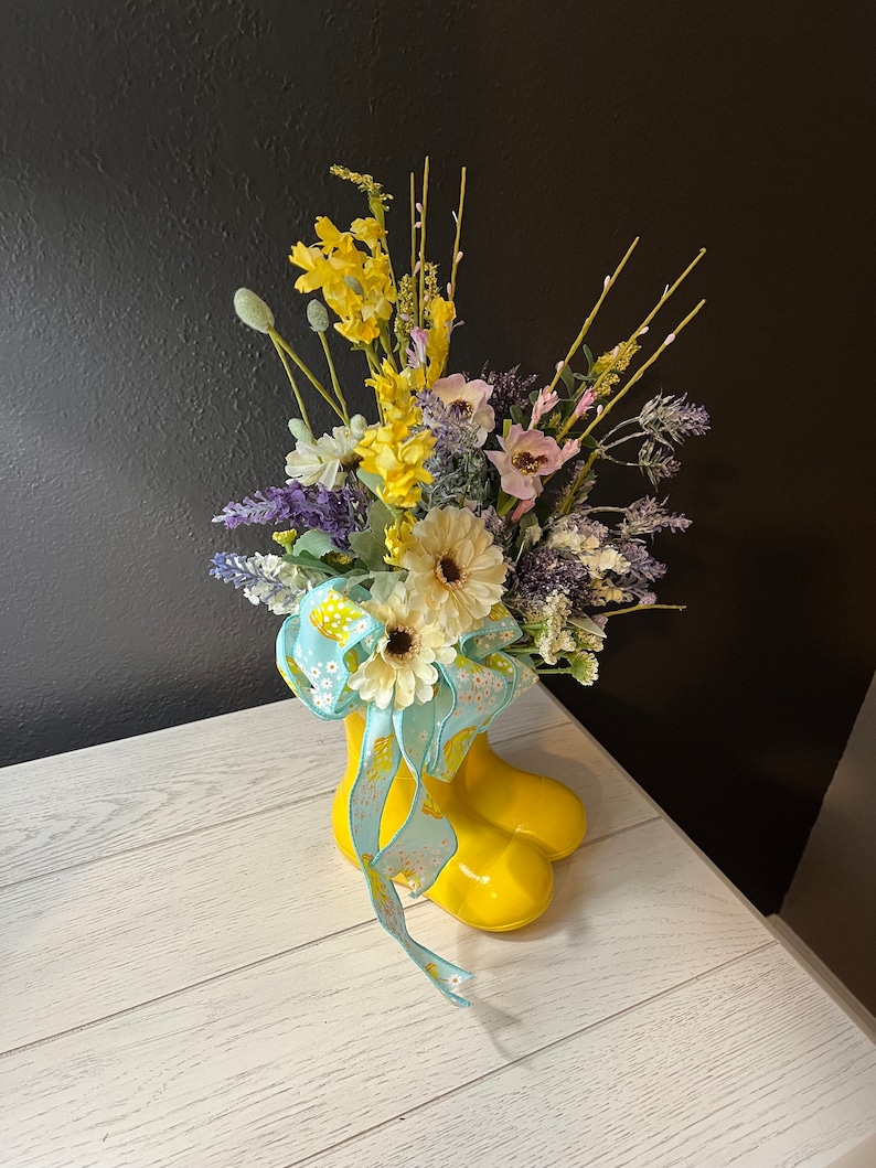 Flower Filled Rain Boots - Etsy