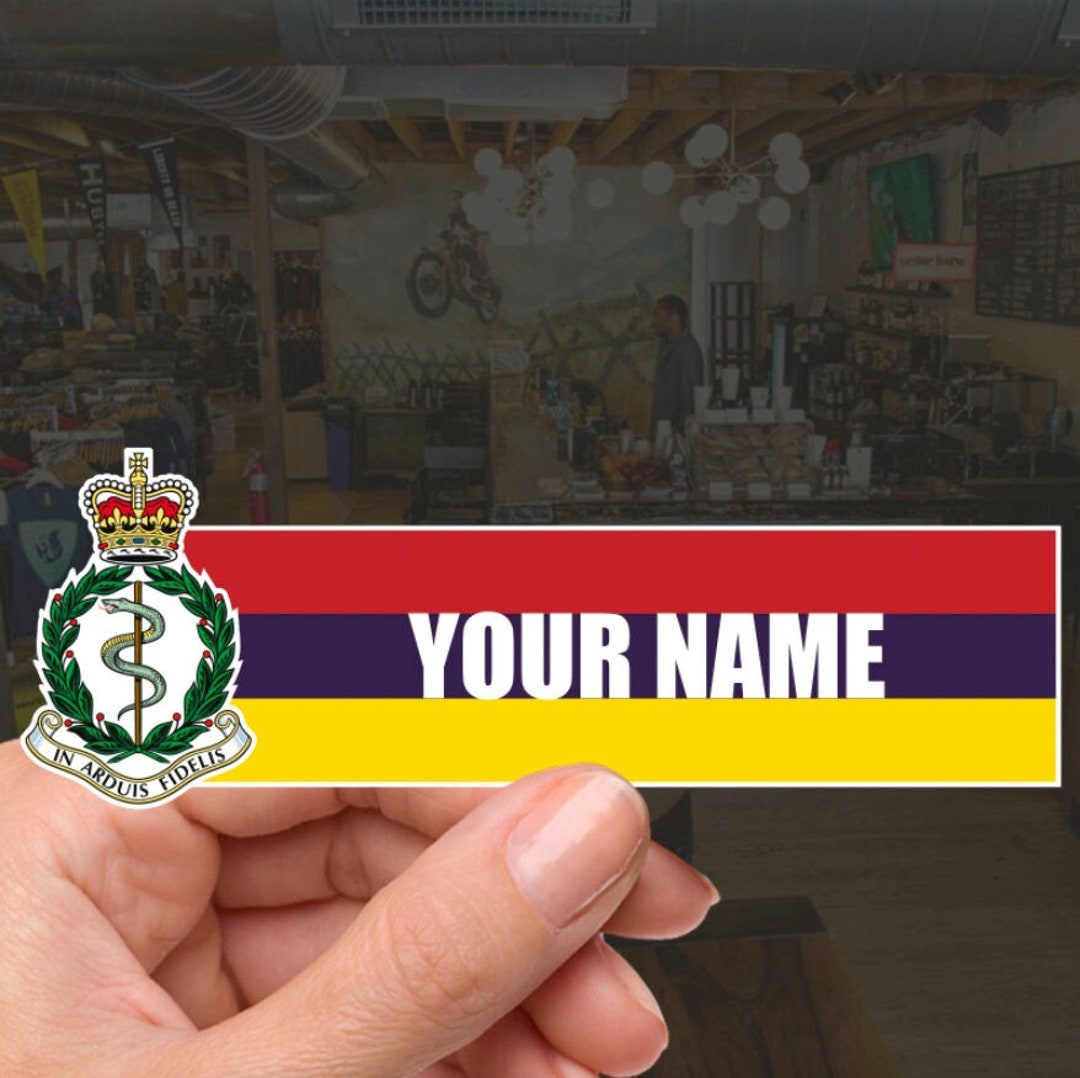 Custom Royal Army Medical Corps RAMC Waterproof Vinyl Name Stickers ...