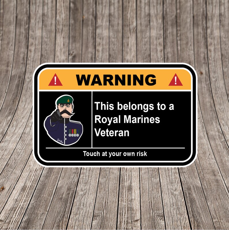 Royal Marines Veteran Warning Funny Vinyl Sticker - Etsy
