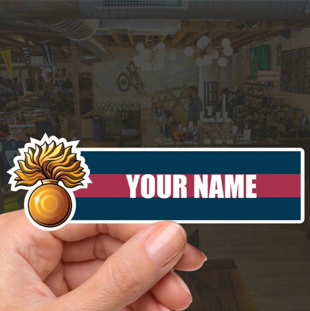 Custom Grenadier Guards Waterproof Vinyl Name Stickers Personalised ...