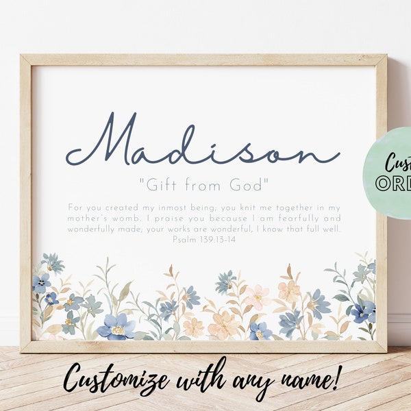 Name Meaning Artwork Printable - Etsy