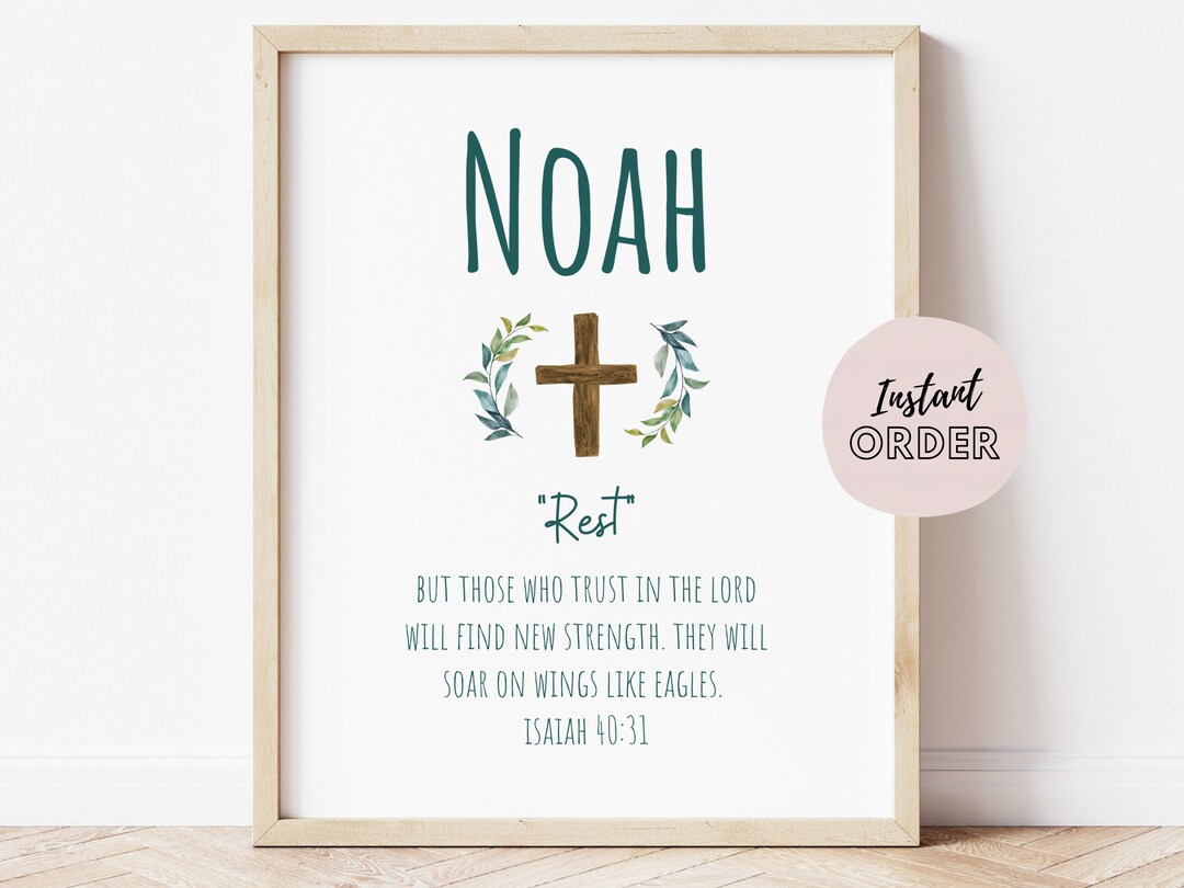 Noah Name Meaning Sign, Custom Biblical Name Definition, Bible Verse ...