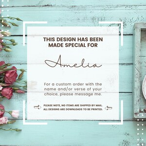Amelia Name Meaning Sign, Biblical Name Definition Print, Floral Wall ...