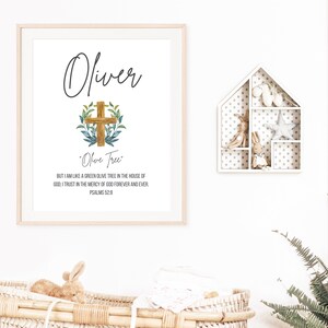 Oliver Name Definition Print, Biblical Name Meaning Sign, Cross Design ...