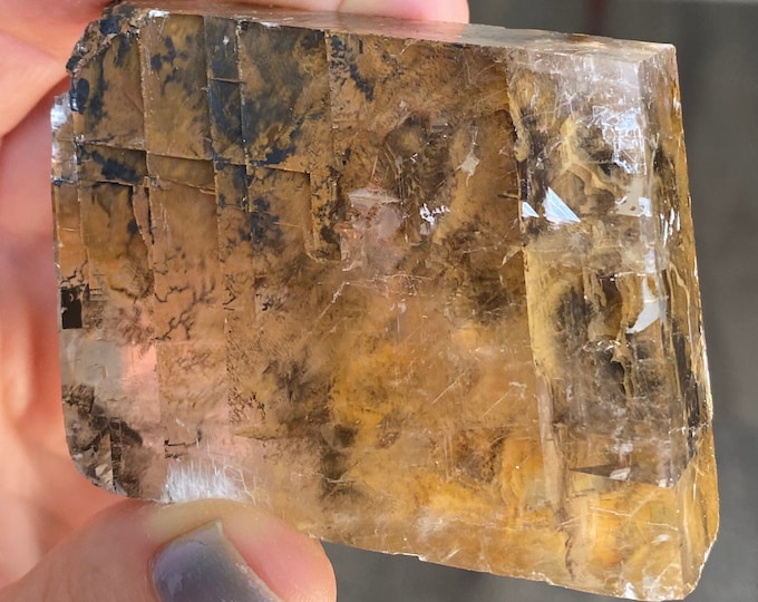 Dendritic Optical Calcite, Unique Piece, Tons of Geometric Layers of ...