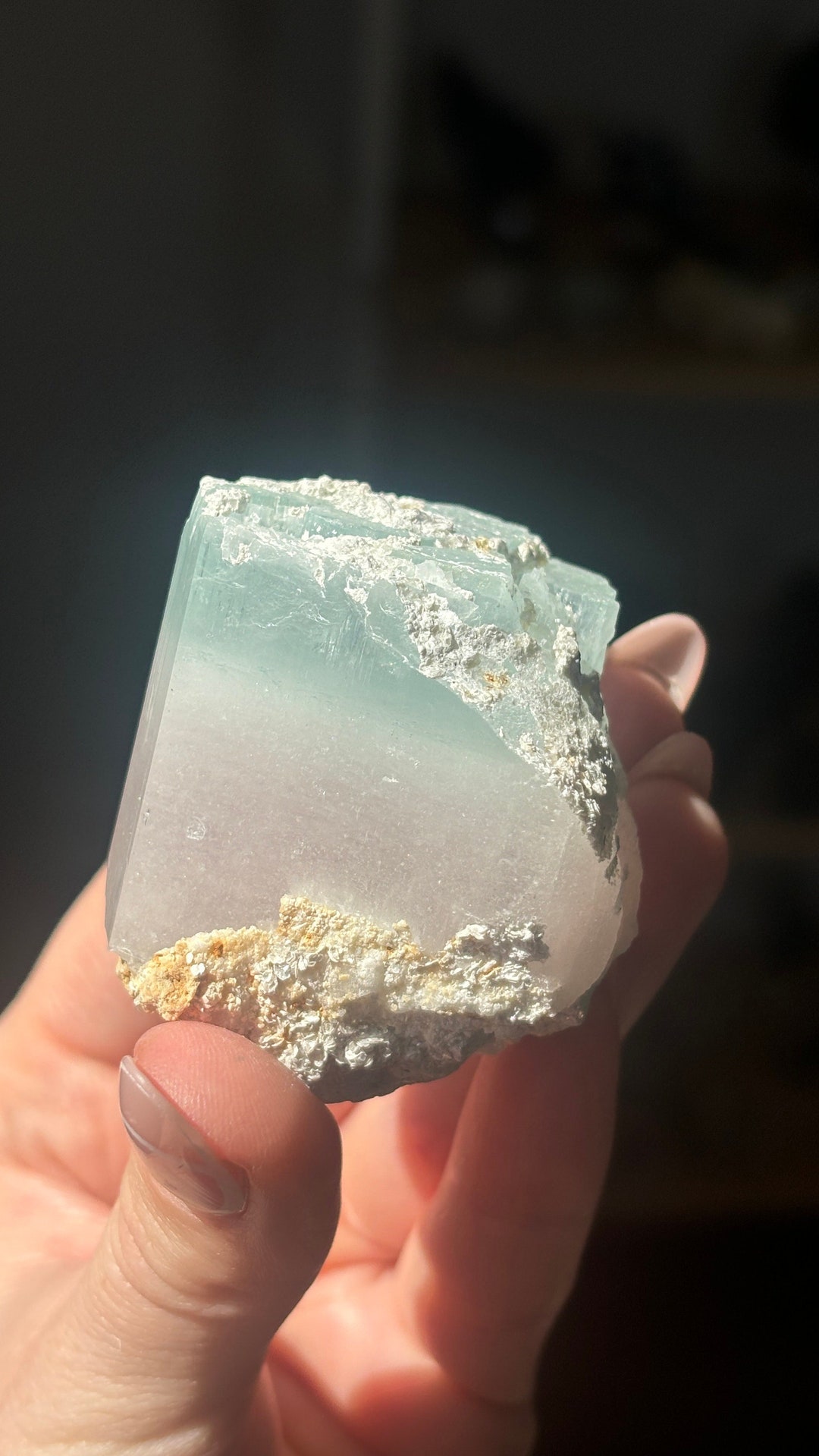 Aqua Morganite, Terminated, Large, Lovely Blue and Pink Beryl, Rare ...