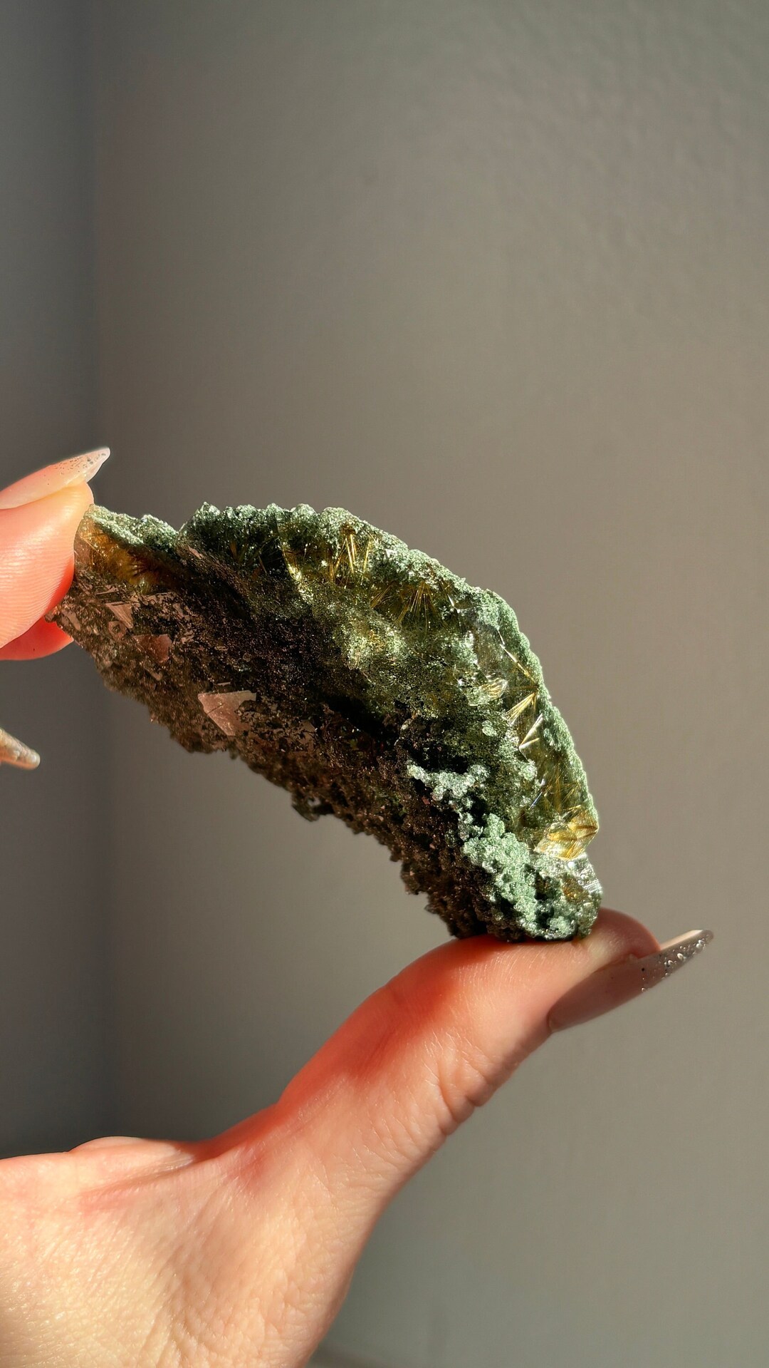 Unique Himalayan Quartz Piece, Extremely Dense Rutile Smashed Between ...