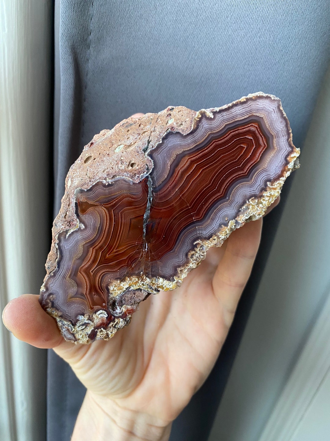 Huge Laguna Agate Geode With Fine Translucent Purple and Red Banding ...