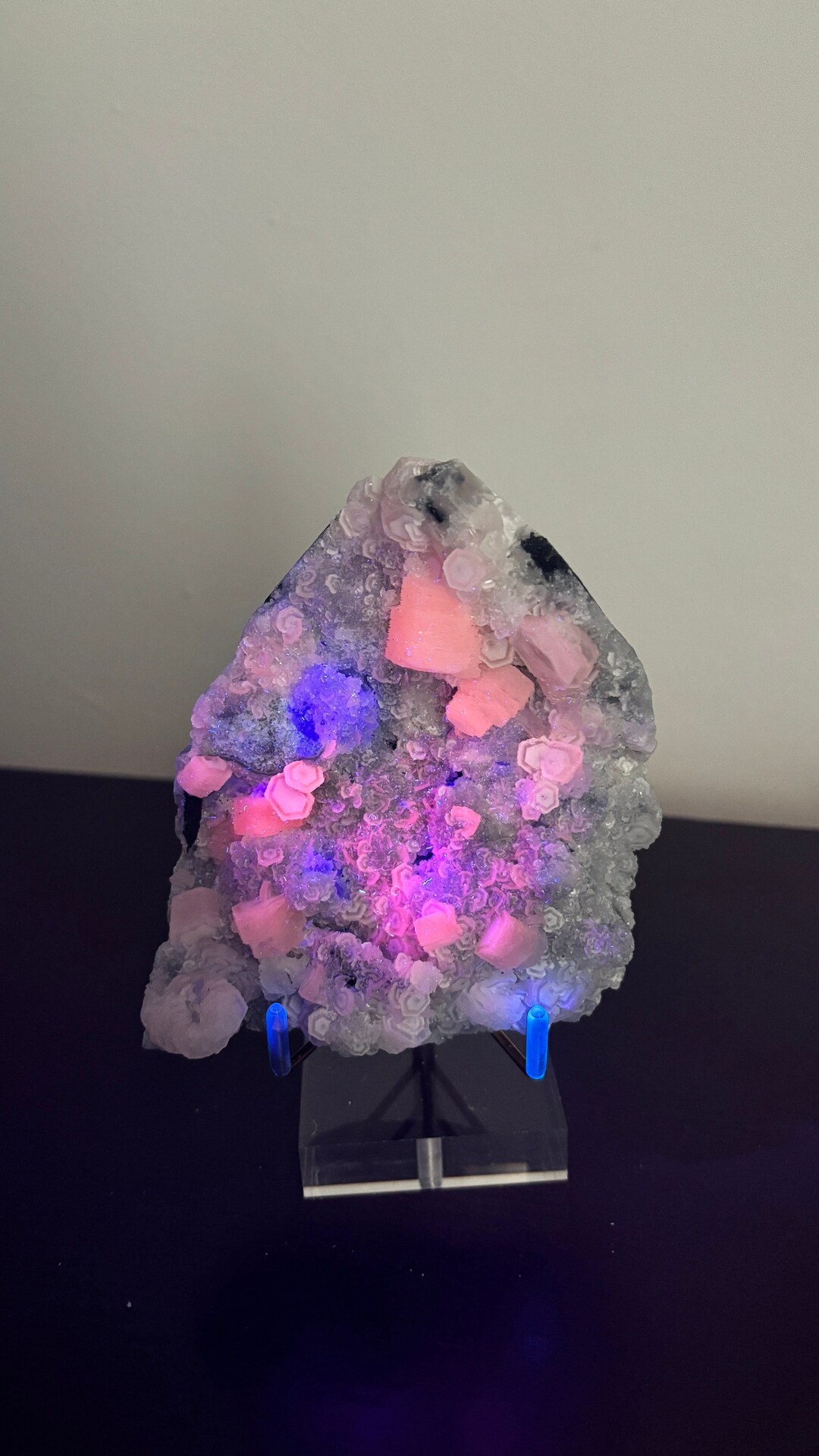 Large Coin Calcite Specimen, Light Pink, Highly UV Fluorescent ...