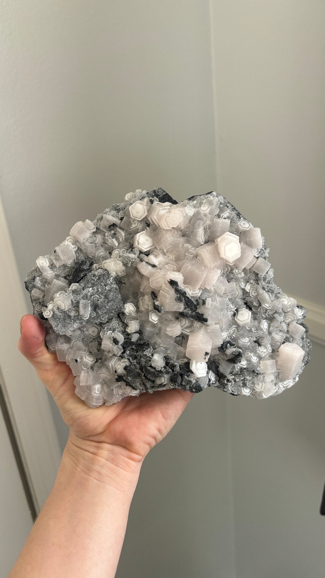 Huge Coin Calcite Specimen, Light Pink, Highly UV Fluorescent, Poker ...