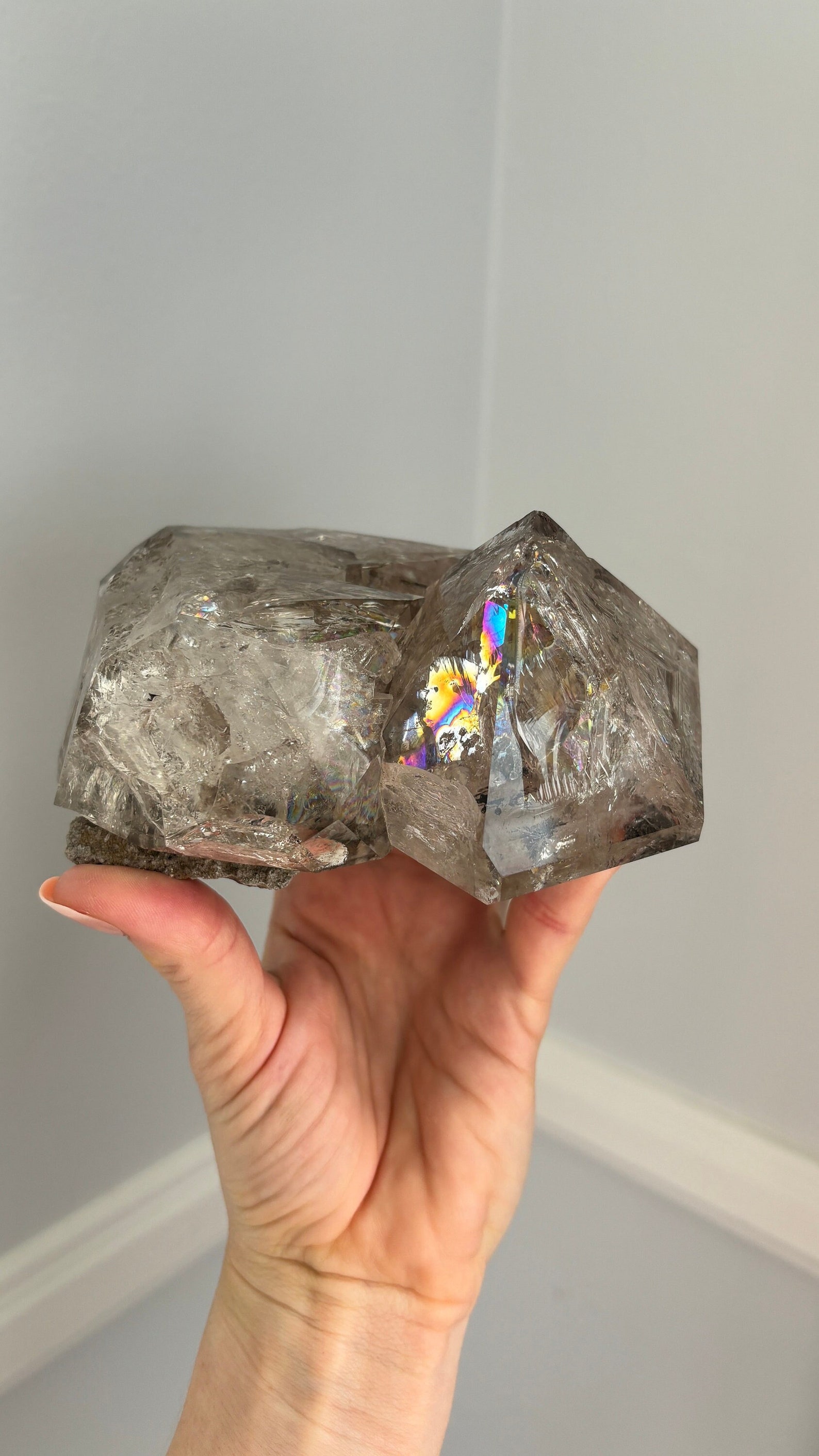 Large Herkimer Diamond Quartz Twin, Skeletal/ Elestial Formation ...