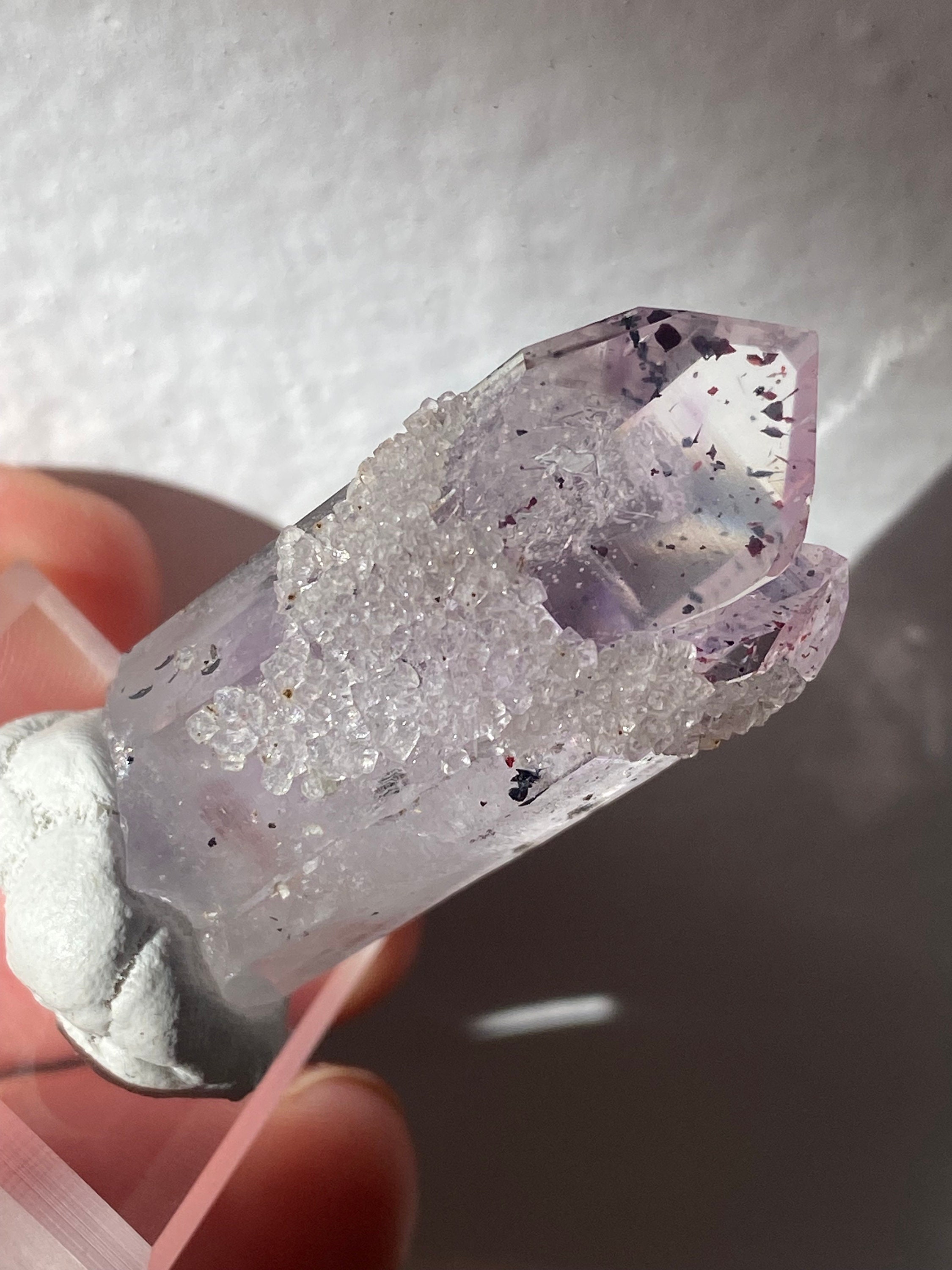 Stellar Twin Goboboseb Amethyst With Analcime Jacket, Harlequin Effect ...