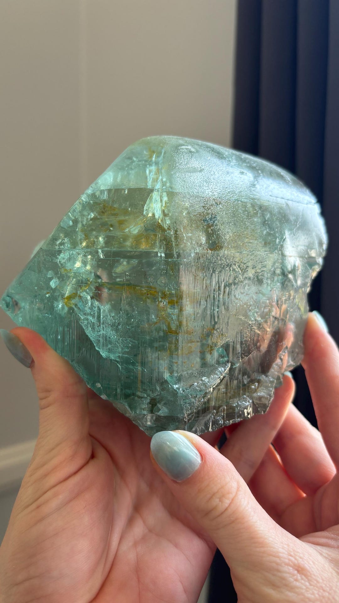 Huge Alluvial Blue Topaz – Glossy, Etched, Terminated, Rainbows ...