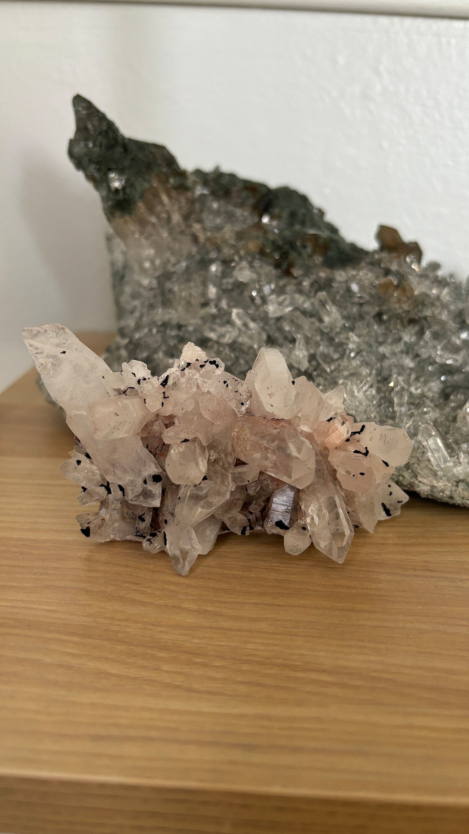 Mauve Pink Himalayan Quartz Cluster Coated in Anatase, Unique Moody ...