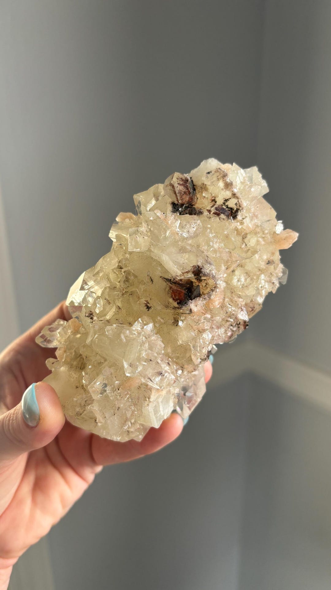 Large Apophyllite Stalactite, Peach Stilbite, Dark Red Heulandite, Nice ...
