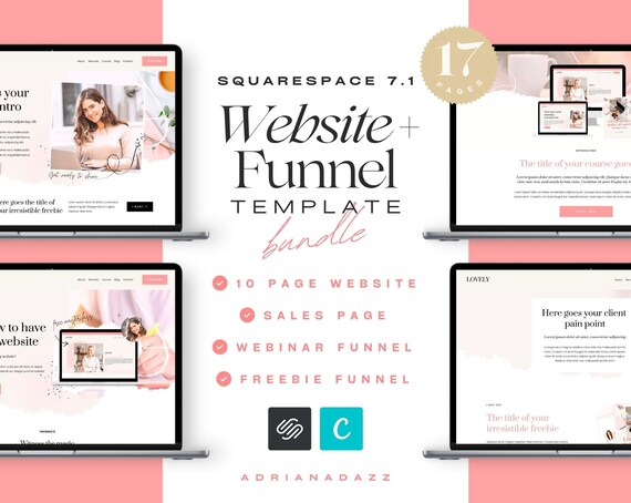Squarespace Website Funnel Template Easy to Edit in Canva - Etsy