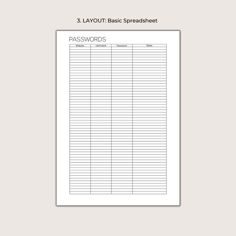 Password Tracker Organizer, Printable Password Tracker, Password Log ...