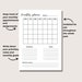 Printable Monthly Planner, Undated Monthly Planner, Month at a Glance ...