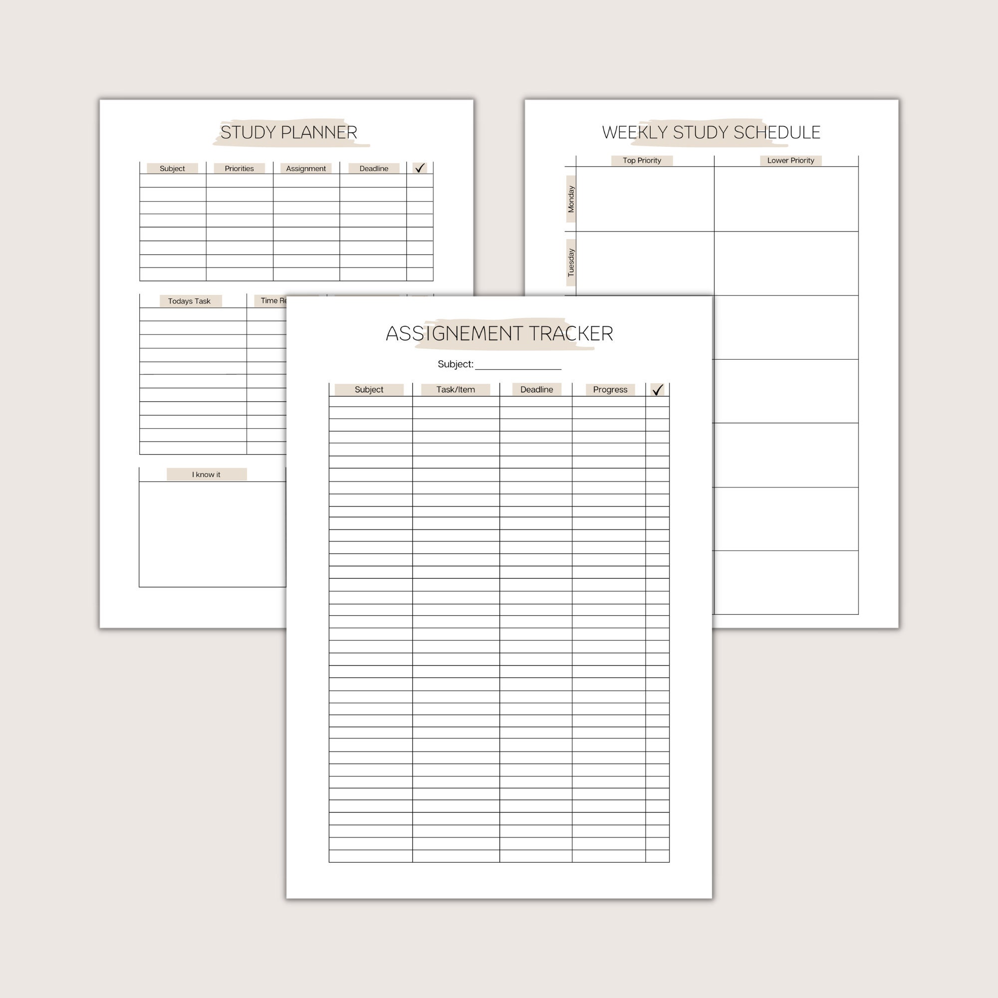 Study Planner Printable, Complete Study Planner, Digital Student ...