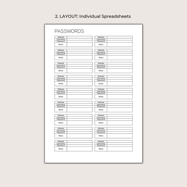 Password Tracker Organizer, Printable Password Tracker, Password Log ...
