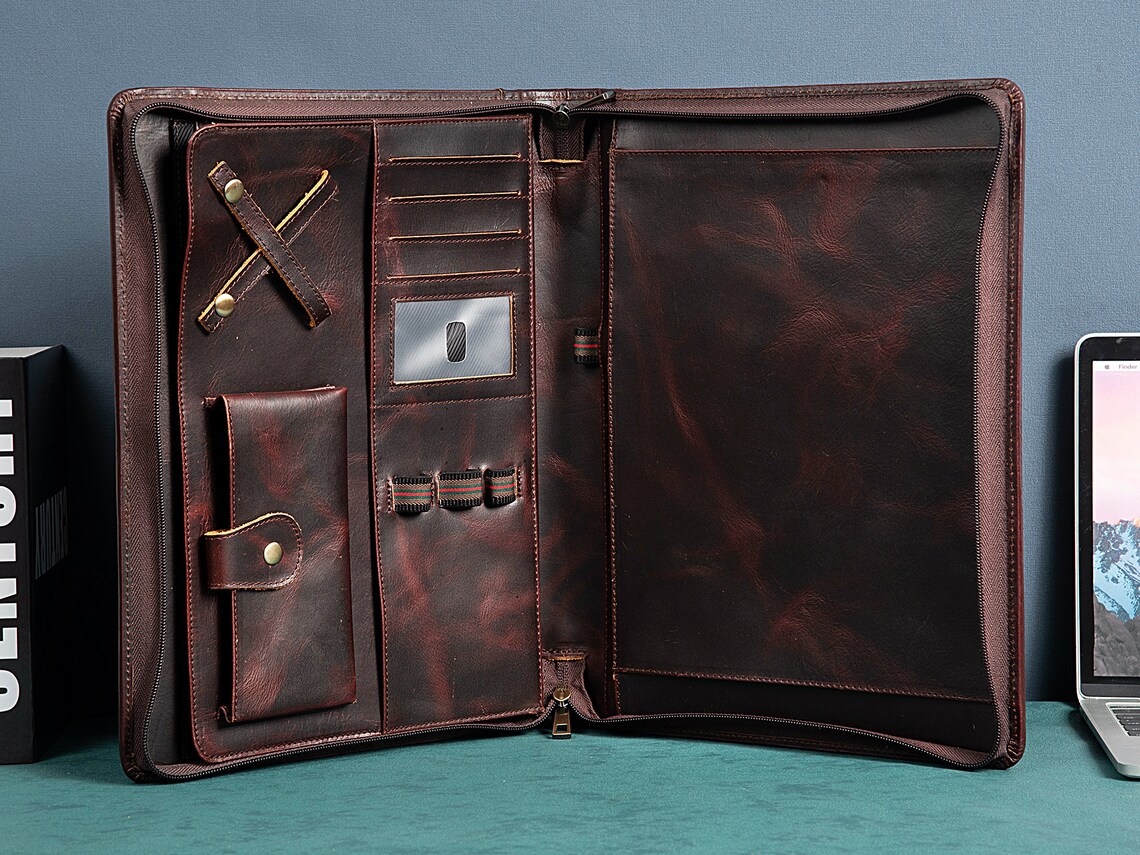 Padfolio for Men/women, Leather Padfolio, Leather Portfolio ...