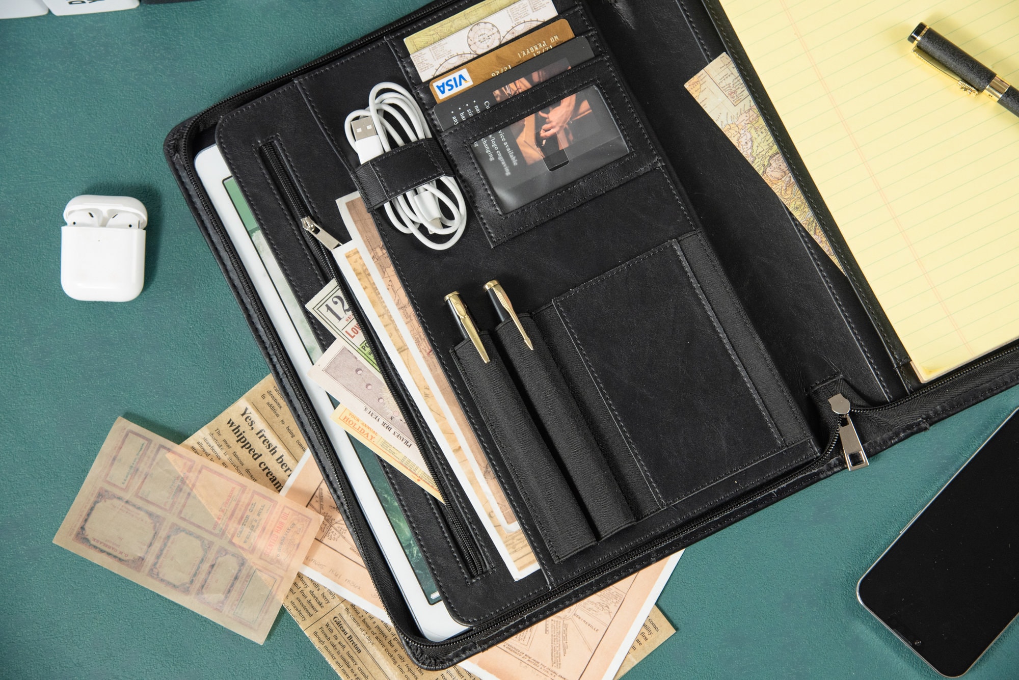 Personalized Leather Portfolio, Leather Padfolio, Custom Portfolio Case ...