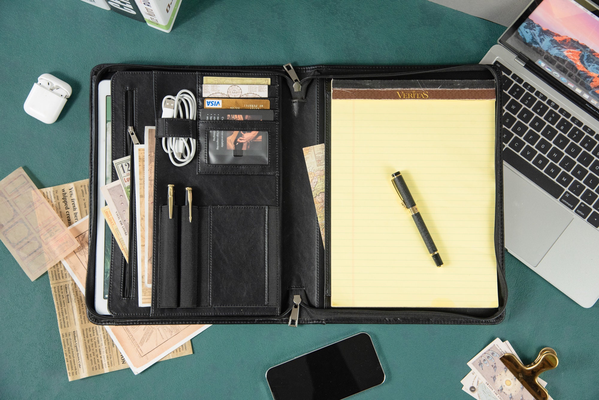 Personalized Leather Portfolio, Leather Padfolio, Custom Portfolio Case ...