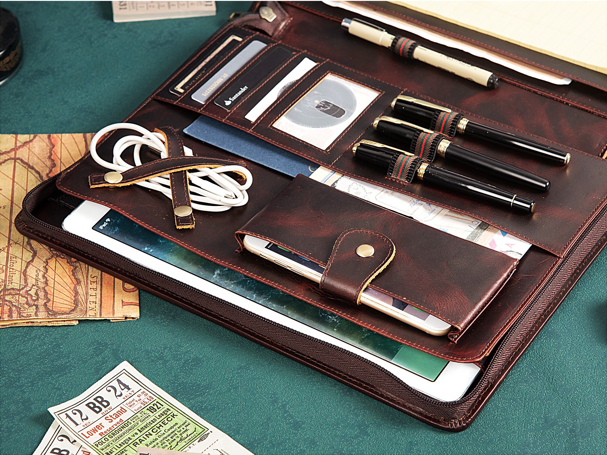 Padfolio for Men/women, Leather Padfolio, Leather Portfolio ...
