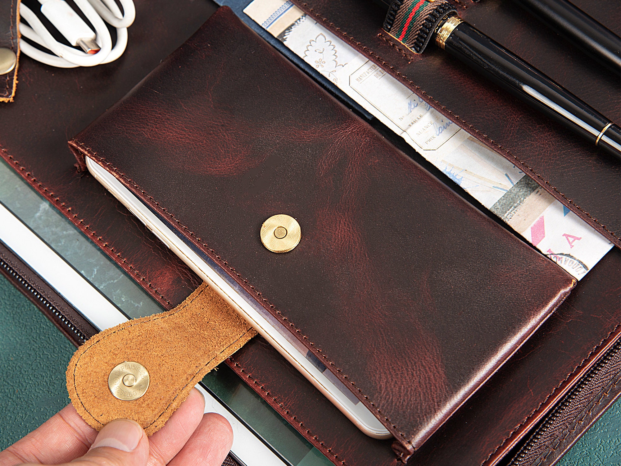 Padfolio for Men/women, Leather Padfolio, Leather Portfolio ...