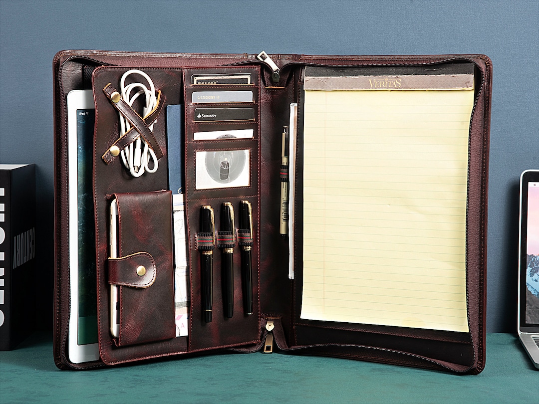 Padfolio for Men/women, Leather Padfolio, Leather Portfolio ...