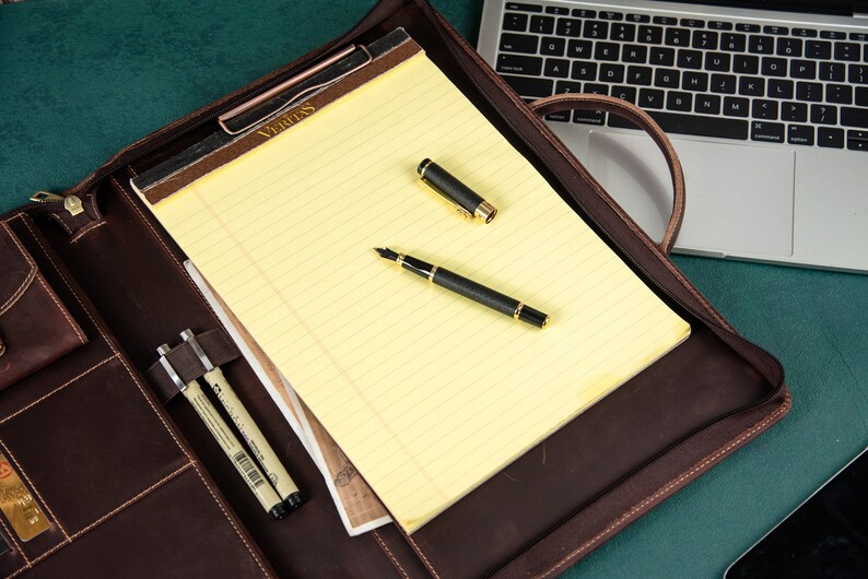Leather Portfolios for Men, Business Portfolio Notebook, Professional ...