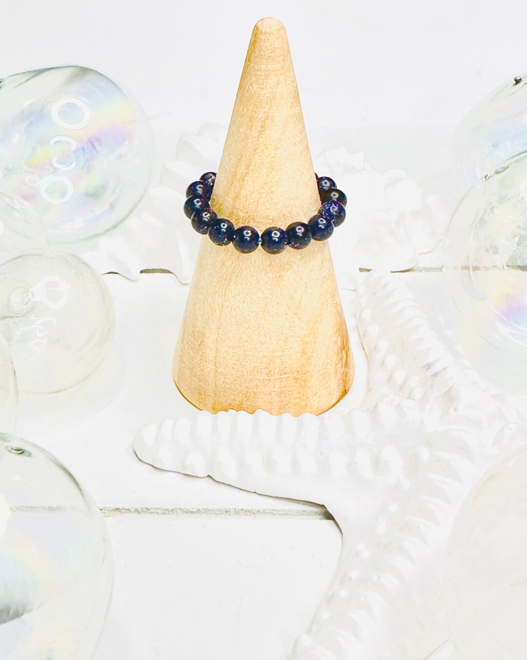 Delicate, Elastic Blue River Ring Blue River Semi-precious Stone Ring ...