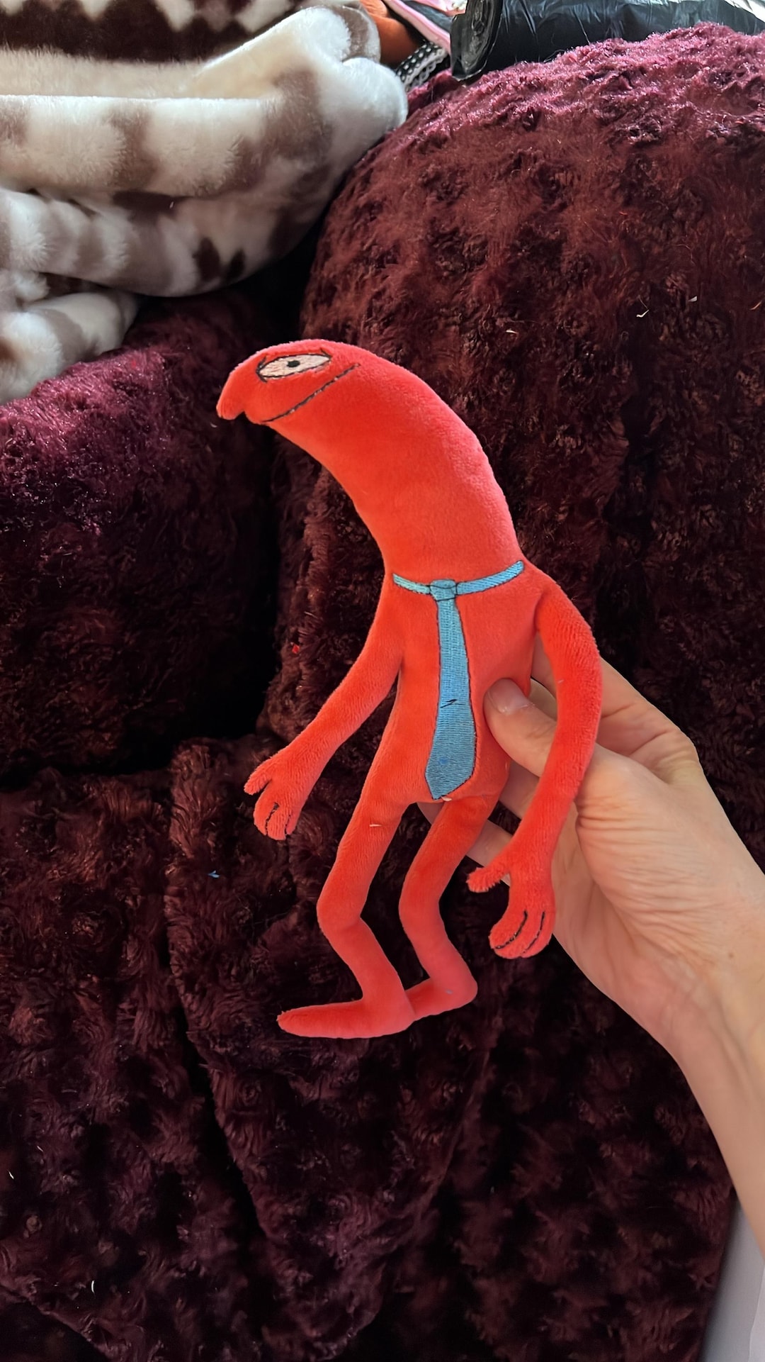 Smiling Friends Inspired Plush, Alan Red, Home Made Plushie for Grown ...