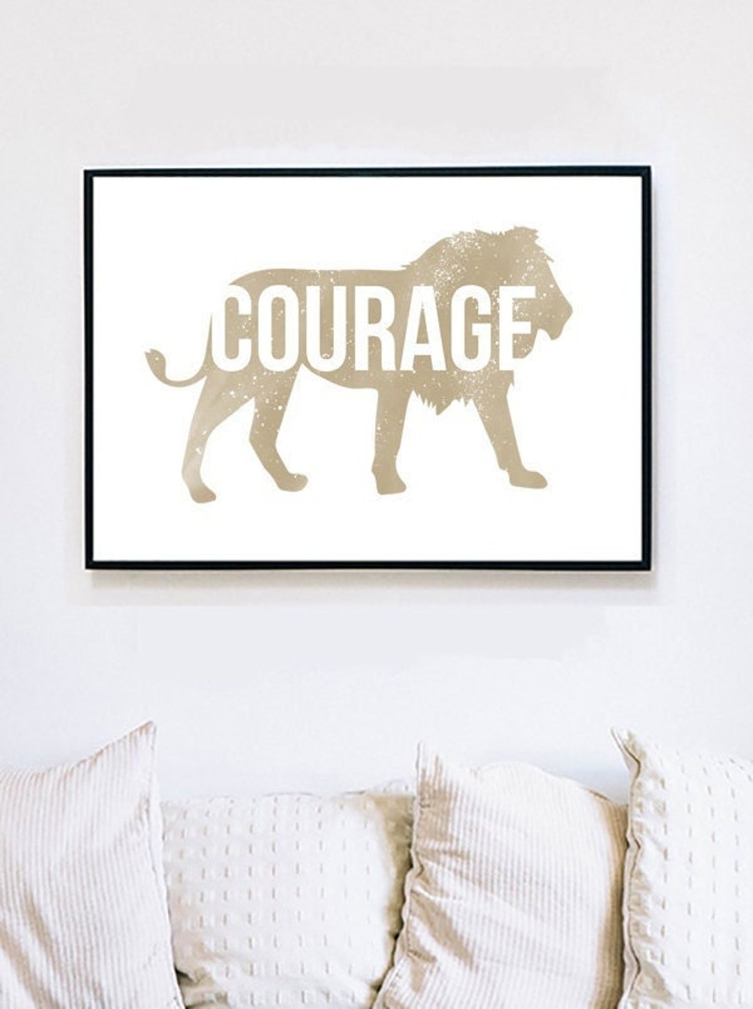 COURAGE Digital Art, Printable Art, Wall Art, Lion, Instant Download - Etsy