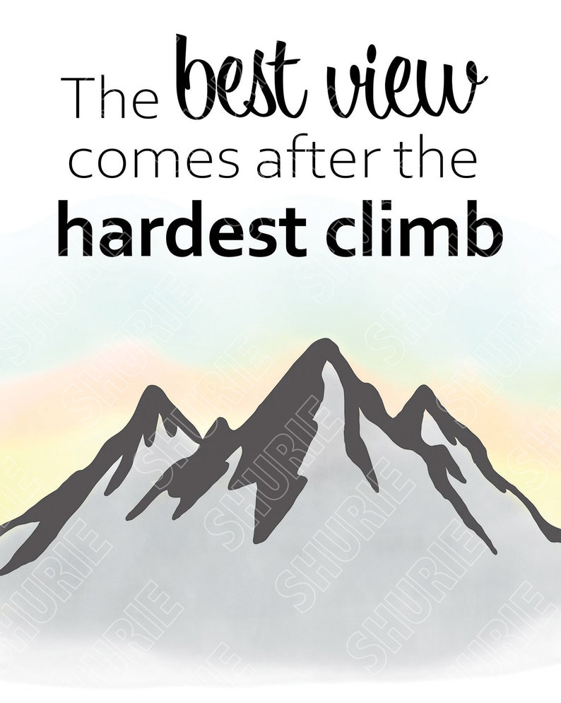 The Best View Comes After the Hardest Climb PRINTABLE ART, Wall Art ...