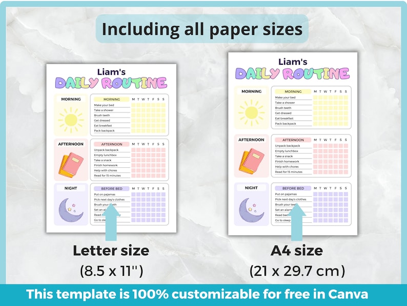 Chore Chart for Kids Bundle, Routine Chart, ADHD Chore Chart, Kids ...