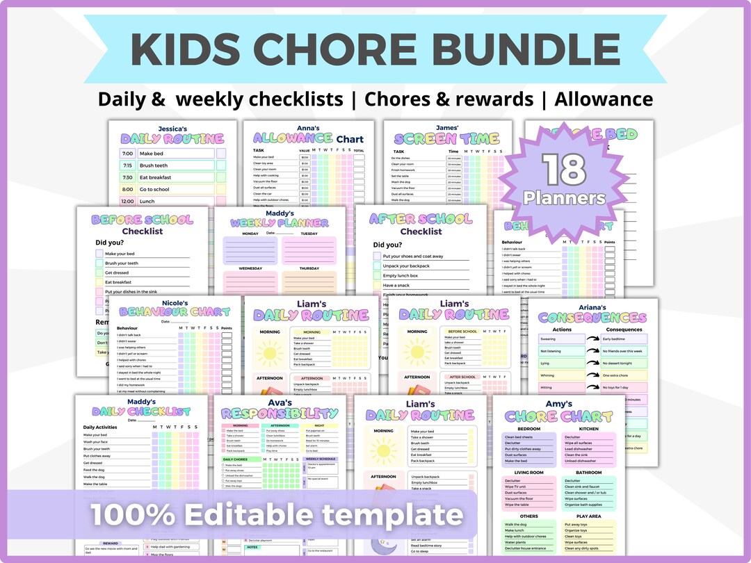 ADHS-Chart für Kinder, Routine-Diagramm, ADHS-Diagramm, Belohnungs ...